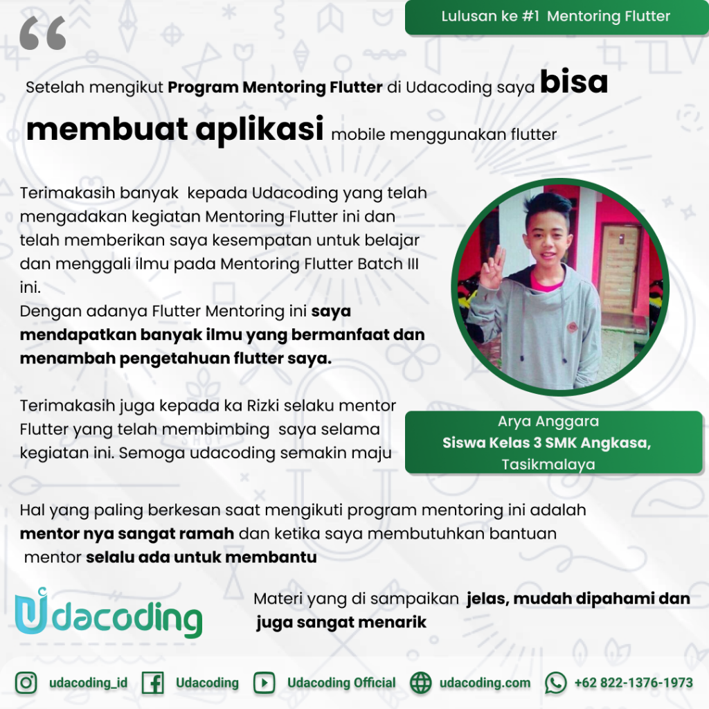 Kesan Siswa SMK – Mentoring Flutter – UDACODING