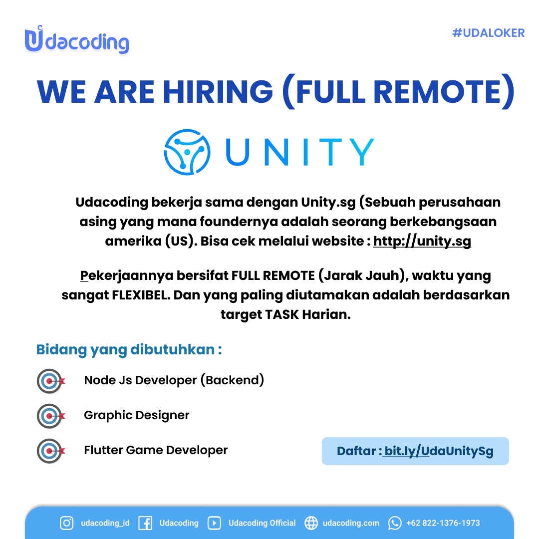 WE ARE HIRING (FULL REMOTE WORKER) – UDACODING