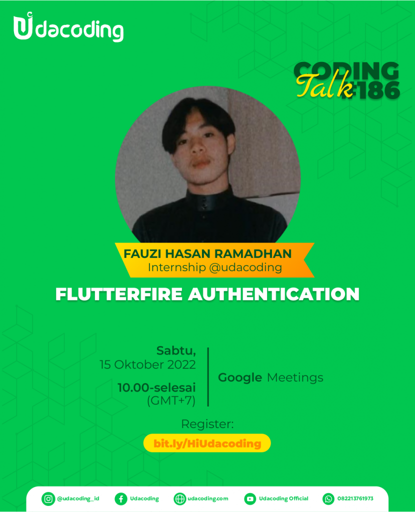 CodingTalk 186# Flutterfire Authentication – UDACODING